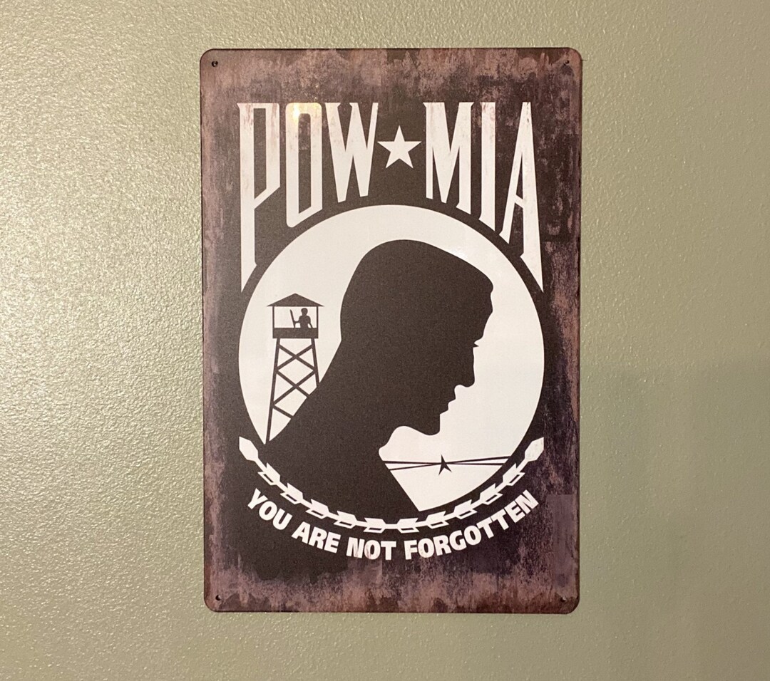 BOGO 50% Off, POW MIA Wall Art Decor, 8x12 Tin Sign - Military Prisoner ...