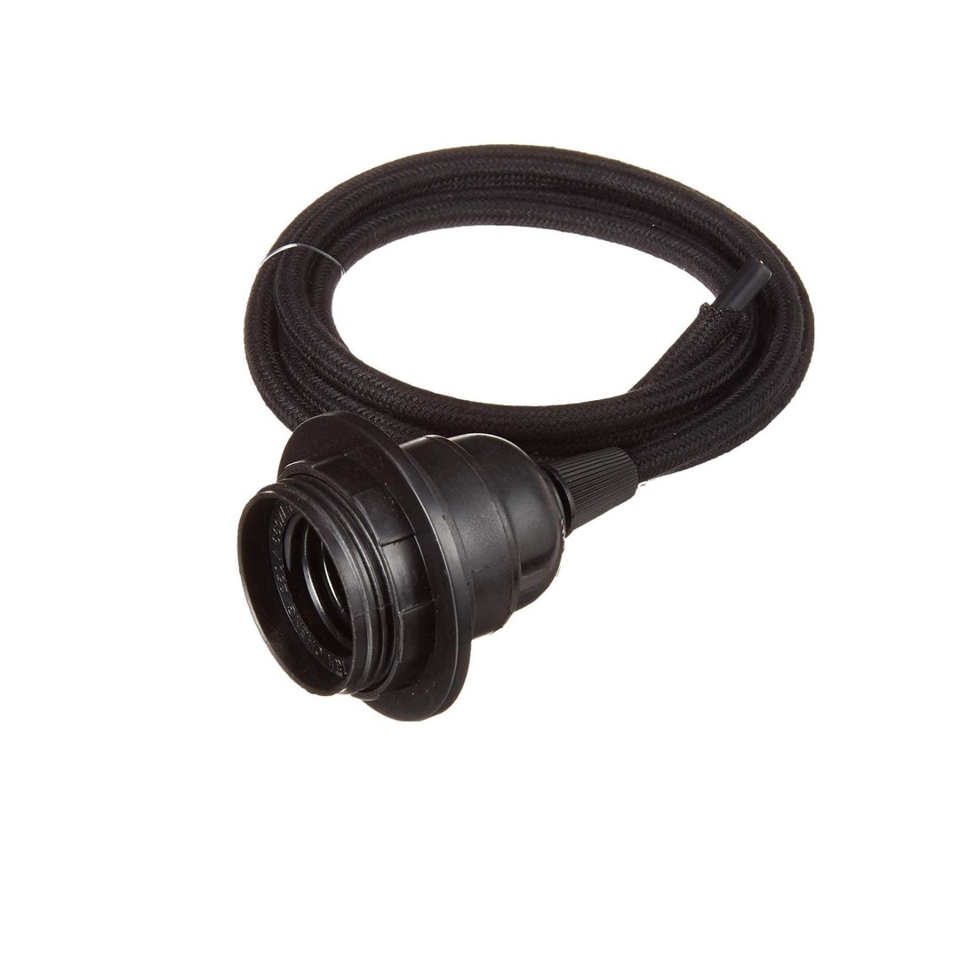 DIY Light Strand - 4' Black or Sand Cord With Black Phenolic Socket ...