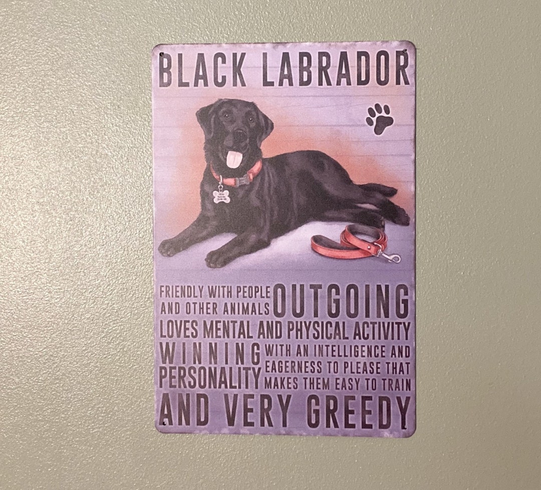 BOGO 50% Off, Black Labrador Dog Wall Art Decor, 8x12 Tin Sign - Black ...