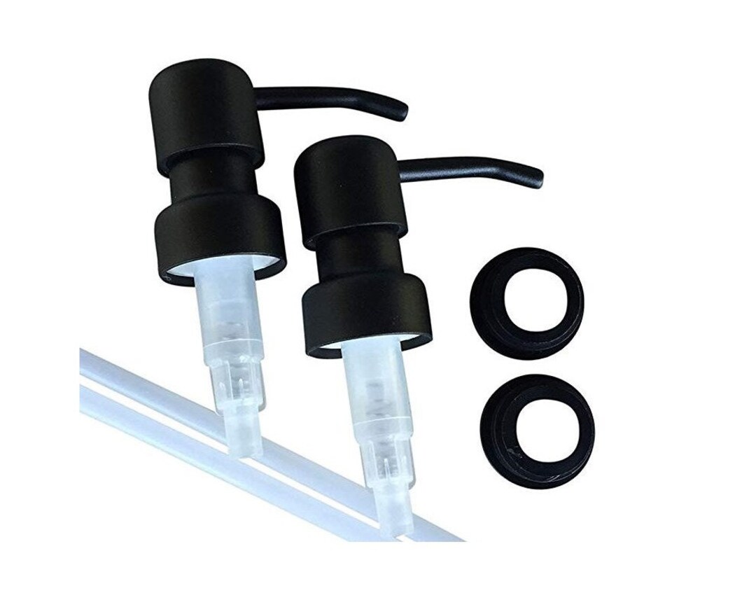 Black Soap Pumps With Collar Rings - 2pk - Replacement Dispenser Pumps ...