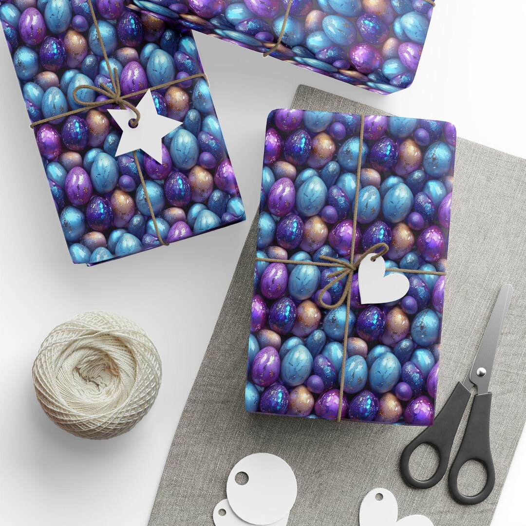 Easter Wrapping Papers, Easter Egg Gift Wrap, Vibrant Sparkly Eggs ...
