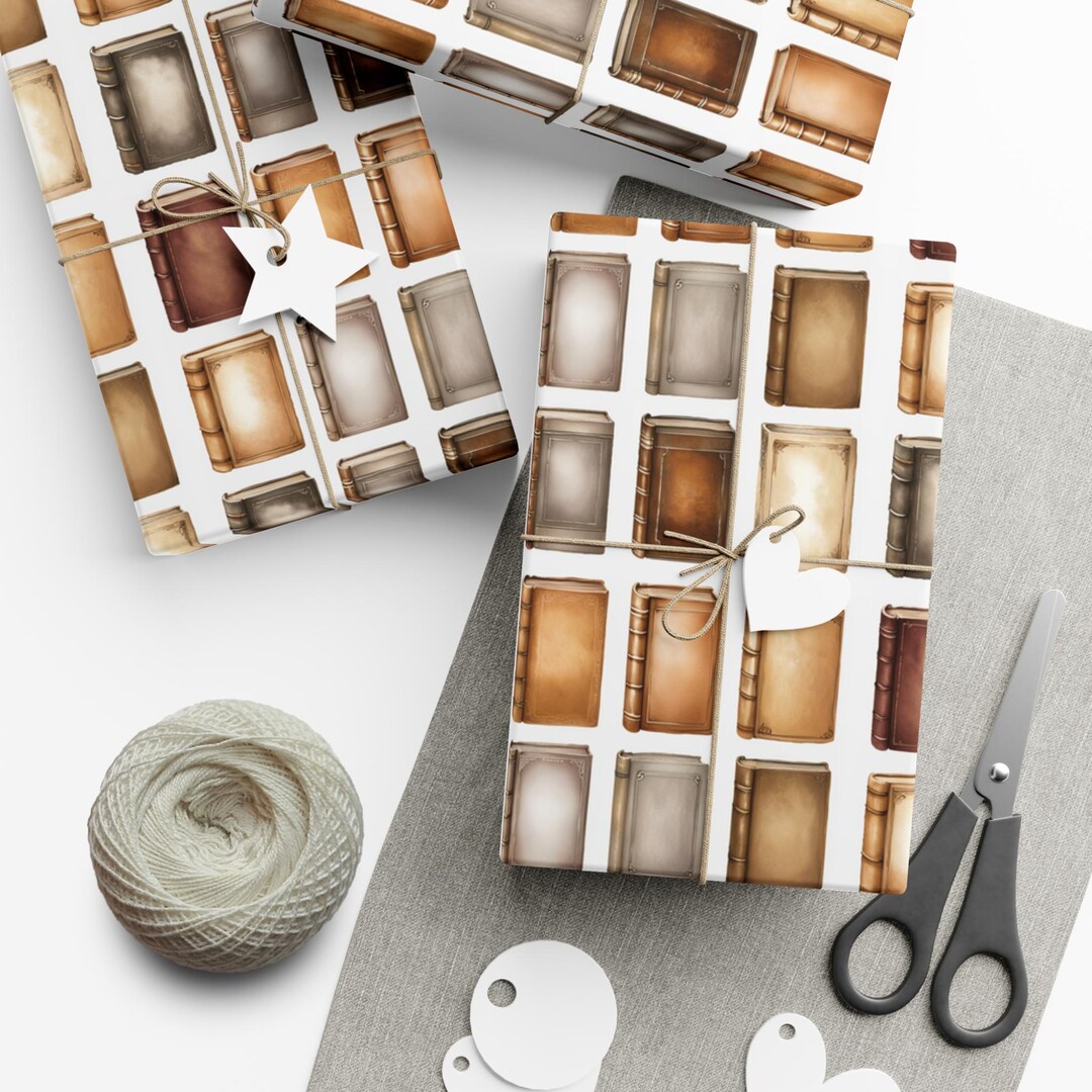 Book Lover Gift Wrap Papers, Vintage Book Club Wrapping Paper for ...