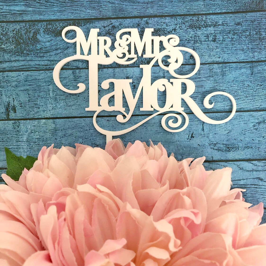 Script Cake Topper Elegant Wedding Cake Toppers Personalised | Etsy