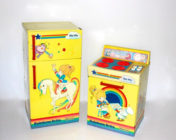 Sale - RAINBOW BRITE KITCHEN - Sale -set of 2 - Play Refrigerator and ...
