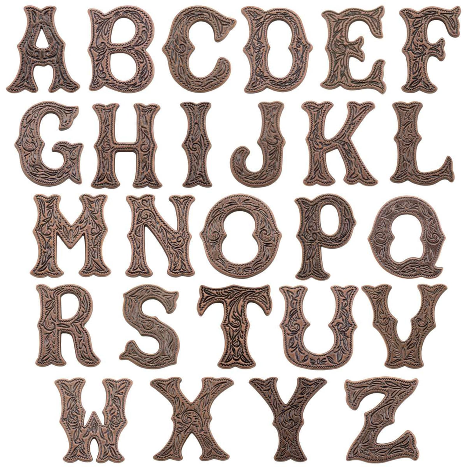 Alphabet Letter Concho | 3/4" Shiny Silver | A-Z Letters - Etsy