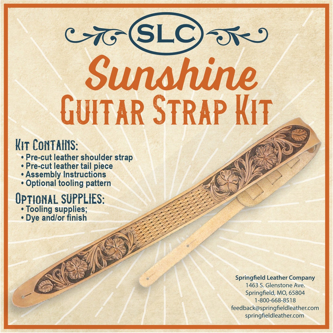 Sunshine Leather Guitar Strap Kit | Guitar Strap Kit | Veg-tan Guitar ...