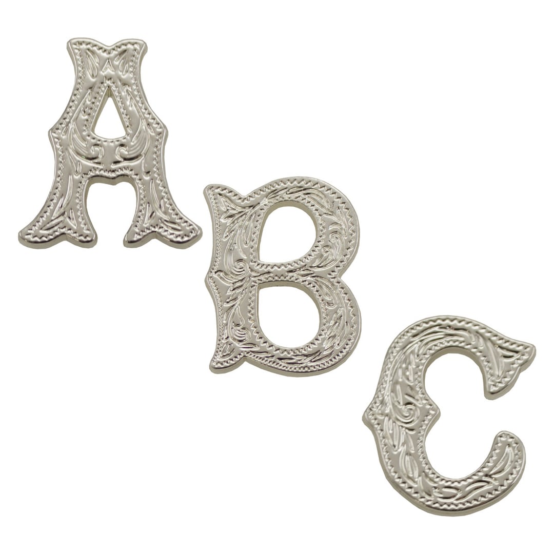 Alphabet Letter Concho | 3/4" Shiny Silver | A-Z Letters - Etsy