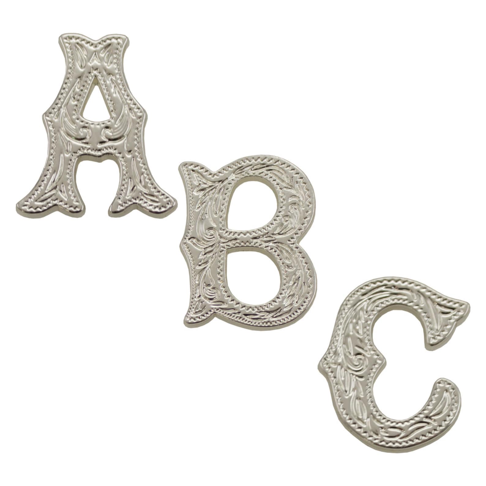 Alphabet Letter Concho | 3/4" Shiny Silver | A-Z Letters - Etsy