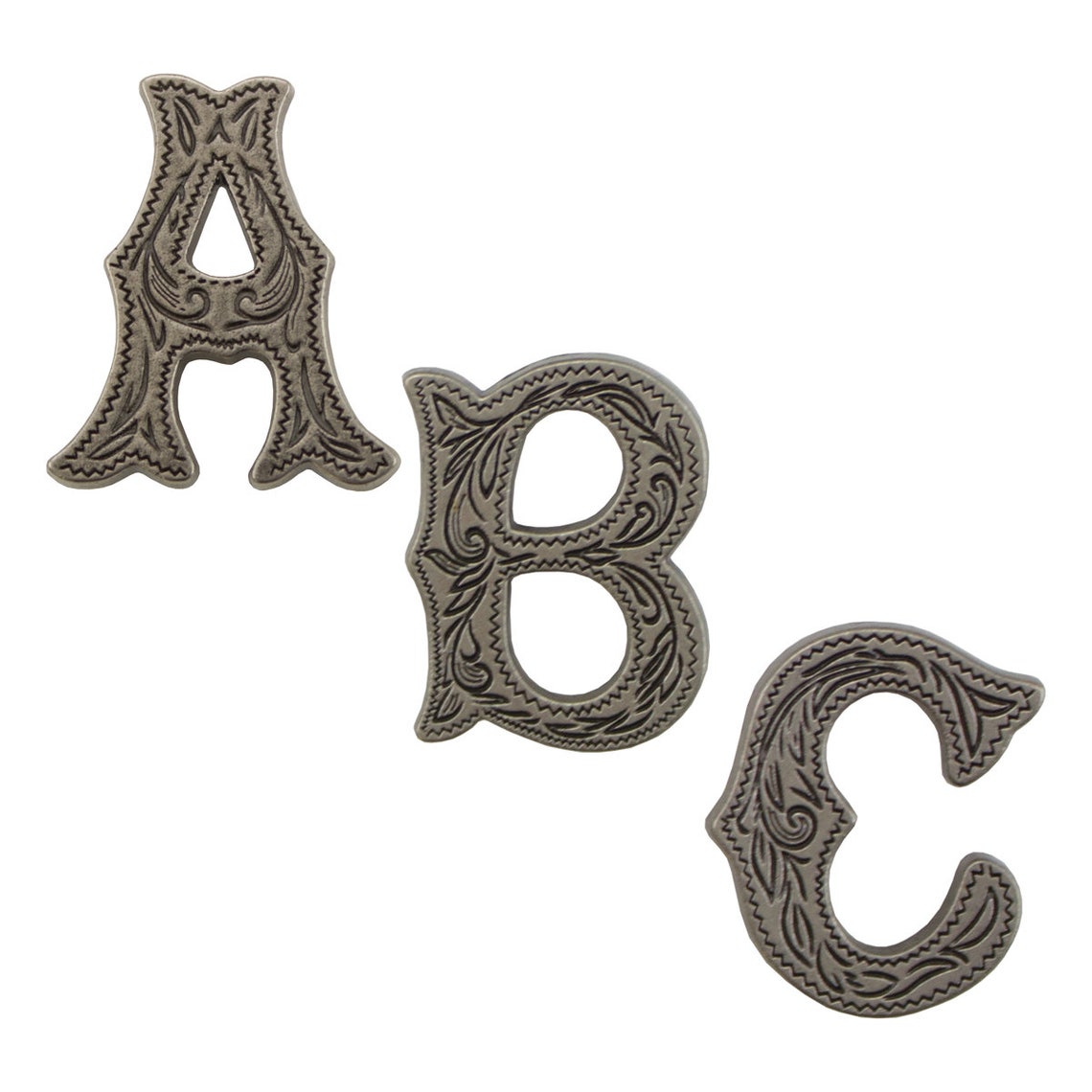 Alphabet Letter Concho | 3/4" Shiny Silver | A-Z Letters - Etsy