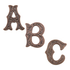 Alphabet Letter Concho | 3/4" Shiny Silver | A-Z Letters - Etsy