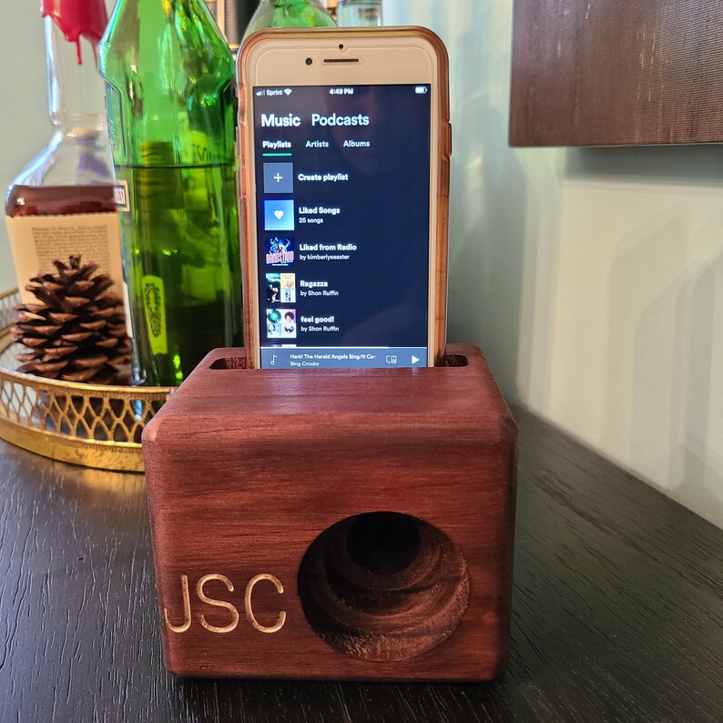 BEAT BLOCK Wooden Cell Phone Speaker Engraved Unique Gift | Etsy