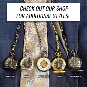 Pocket Watch Exposed Gears, Personalized Pocket Watches, Groomsmen ...