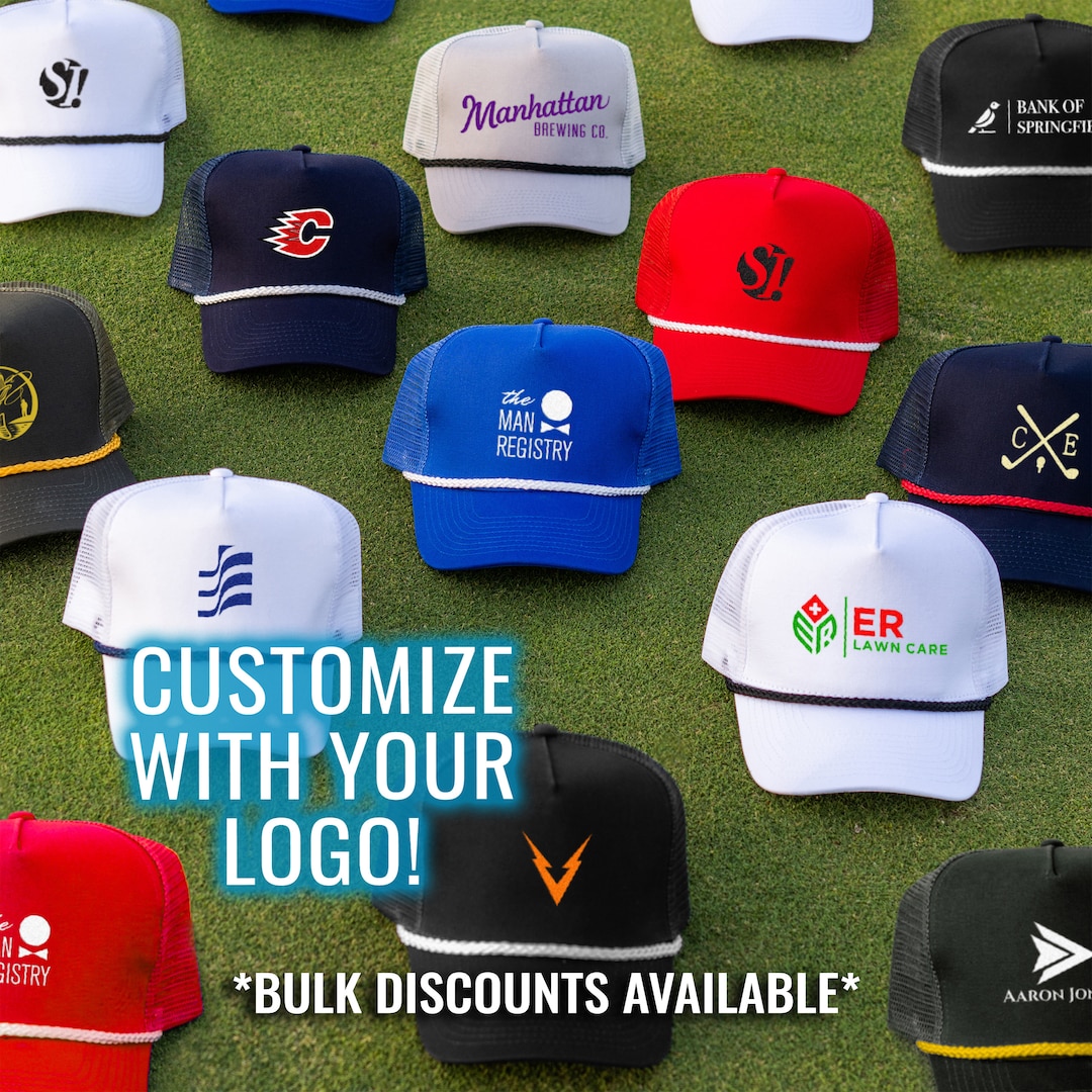 Custom Logo Hats, Bulk Personalized Hats, Embroidered Business Logo Hat ...