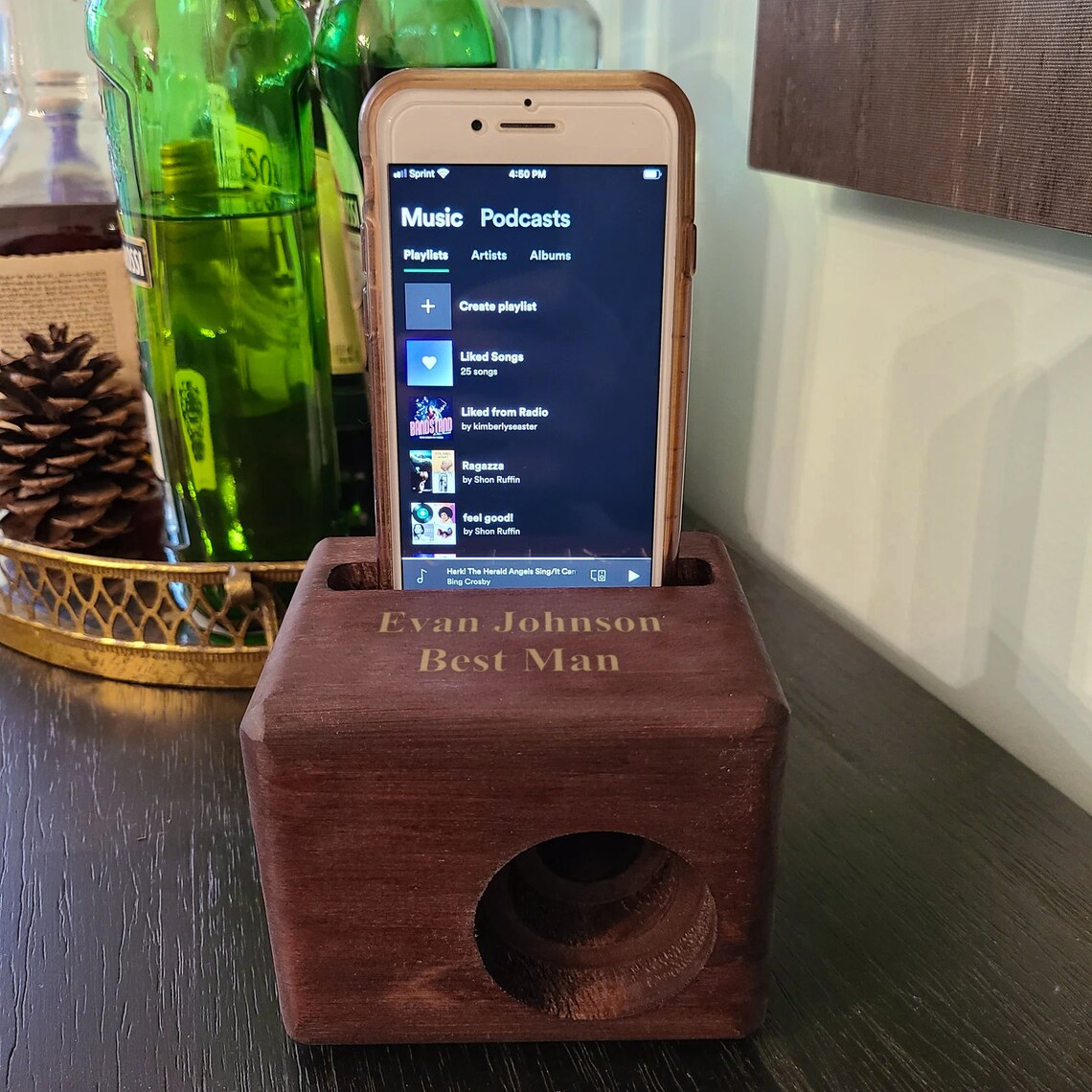 BEAT BLOCK Wooden Cell Phone Speaker Engraved Unique Gift - Etsy