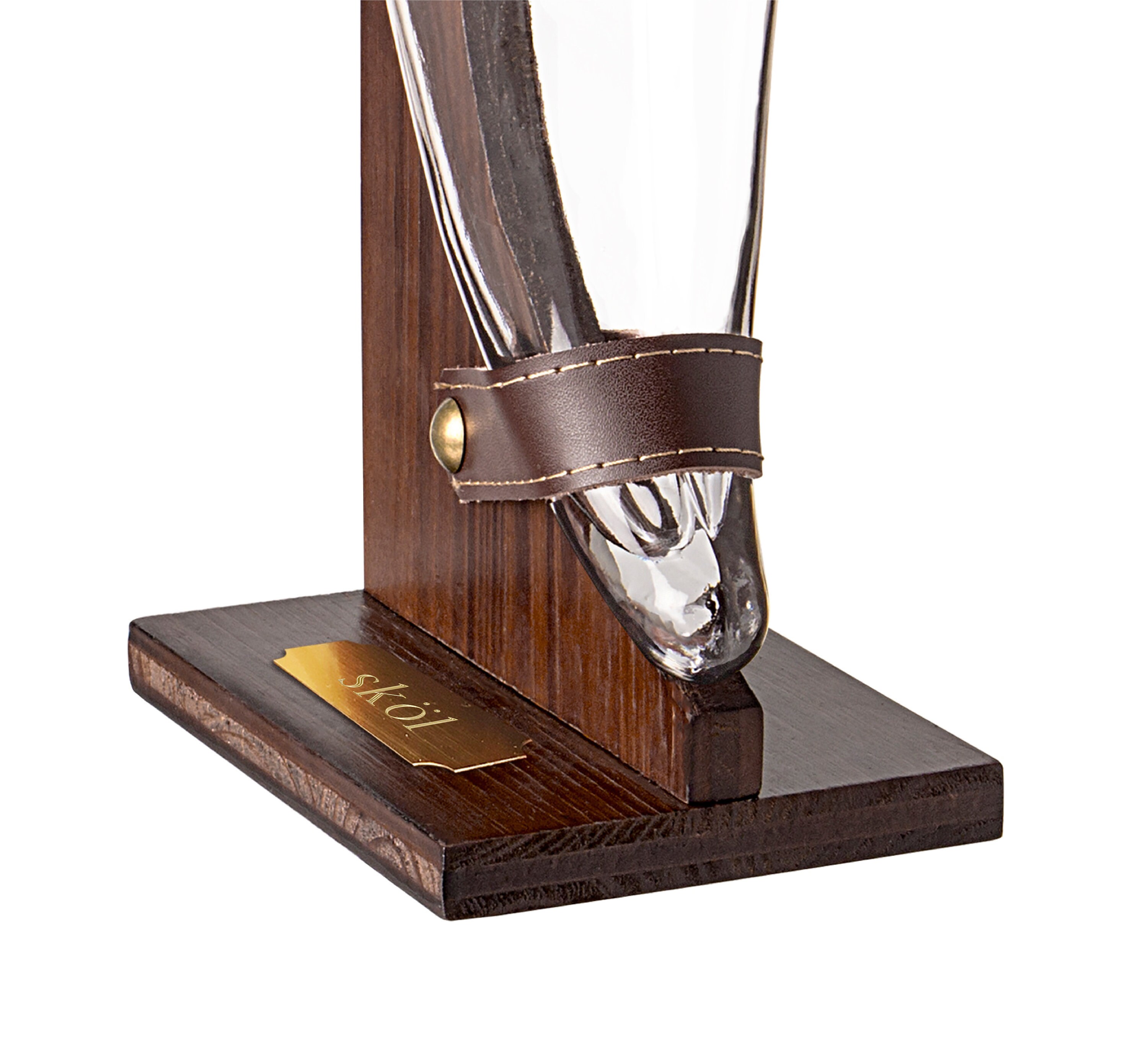Personalized Viking Beer Horn Glass With Wood Stand, Skol Gift - Etsy