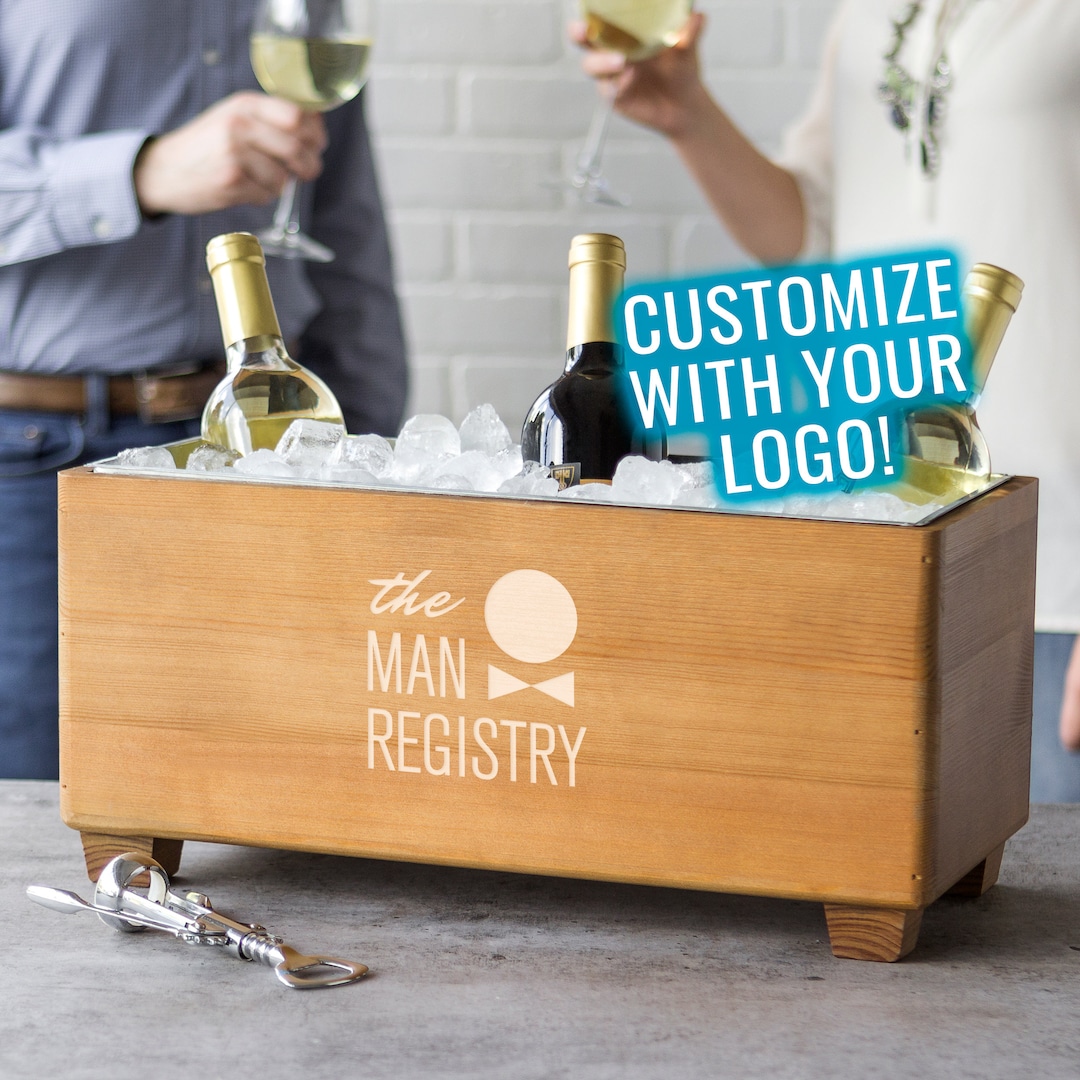 Corporate Gifts, Custom Company Logo Gift, Engraved Wood Wine Trough ...