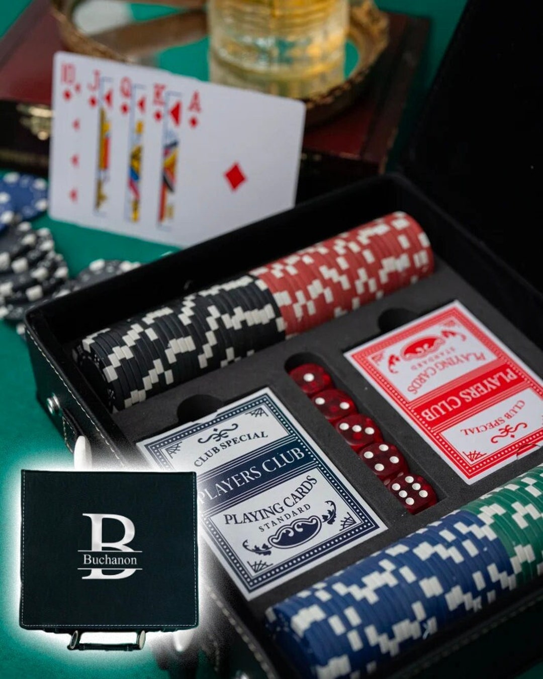 Custom Poker Set, Best Poker Gift for Him, Gift for Men, Groomsmen ...