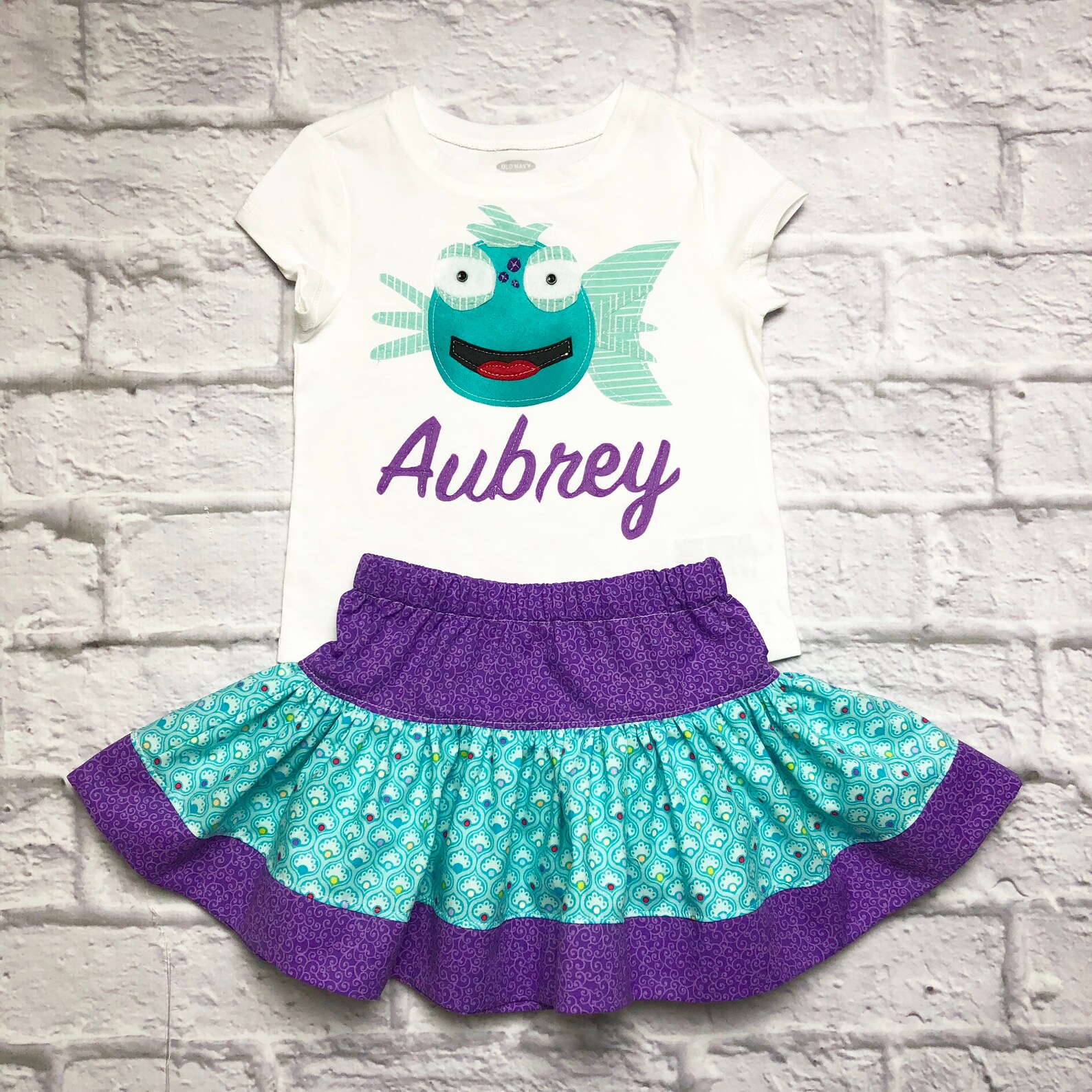 Pout Pout the Fish Personalized Shirt and Skirt Set - Etsy
