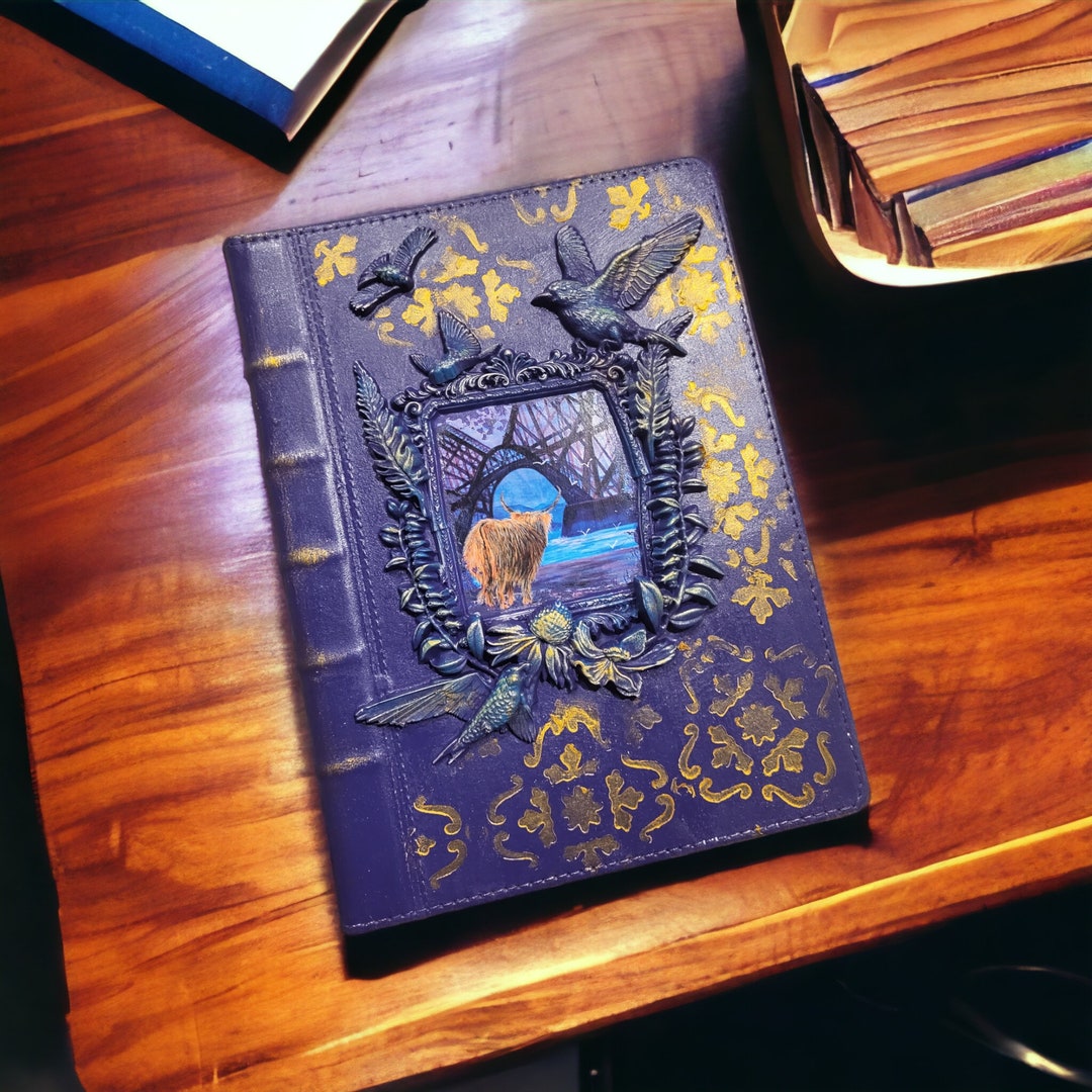 Highland Cow Design. Hand Painted and Hand Decorated Notebook. 3d ...
