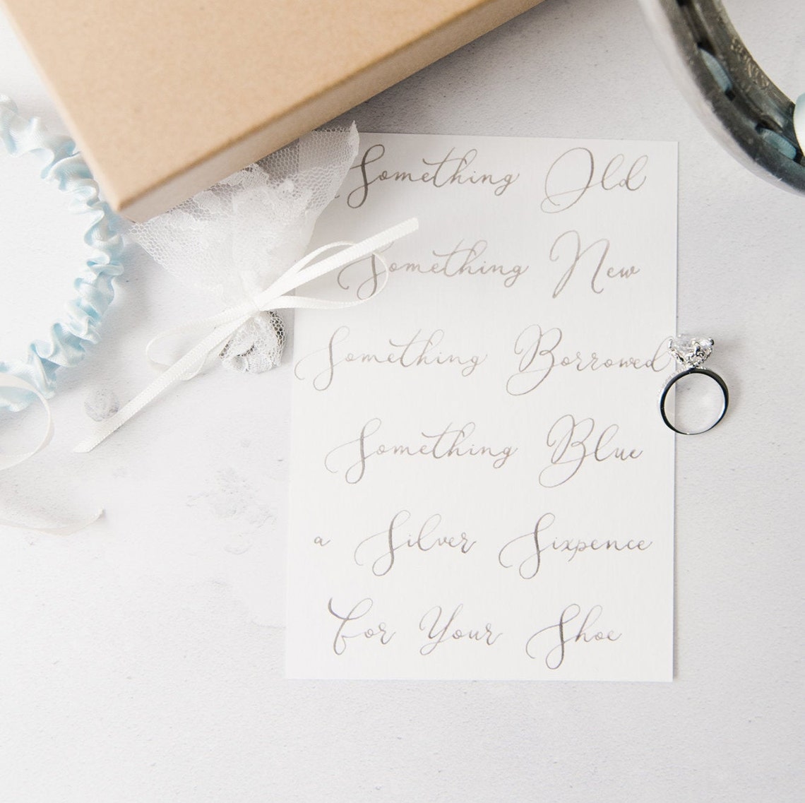 Personalised Old New Borrowed Blue Bridal Gift Set Box in Blue ...