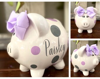 Purple Piggy Bank - Etsy