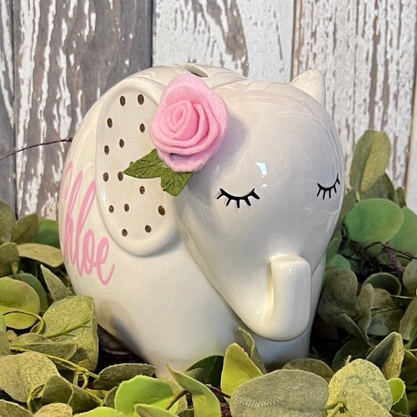 Large Elephant Piggy Bank - Etsy