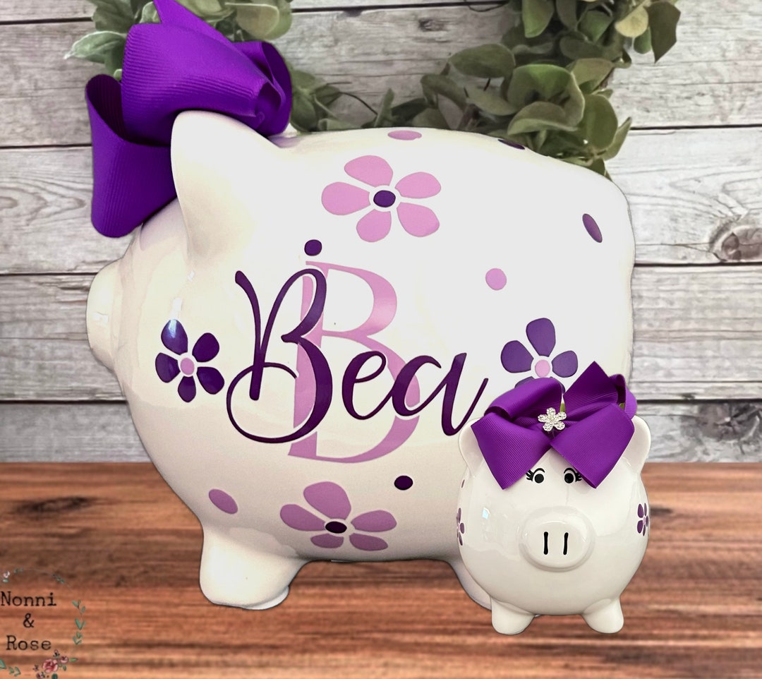 Personalized Flower Piggy Banks for Girls Banks for Girls - Etsy