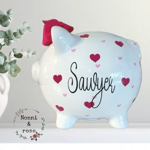 Personalized Heart Piggy Bank, Piggy Banks for Girls, Piggy Bank ...