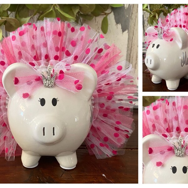 Girly Piggy Bank - Etsy