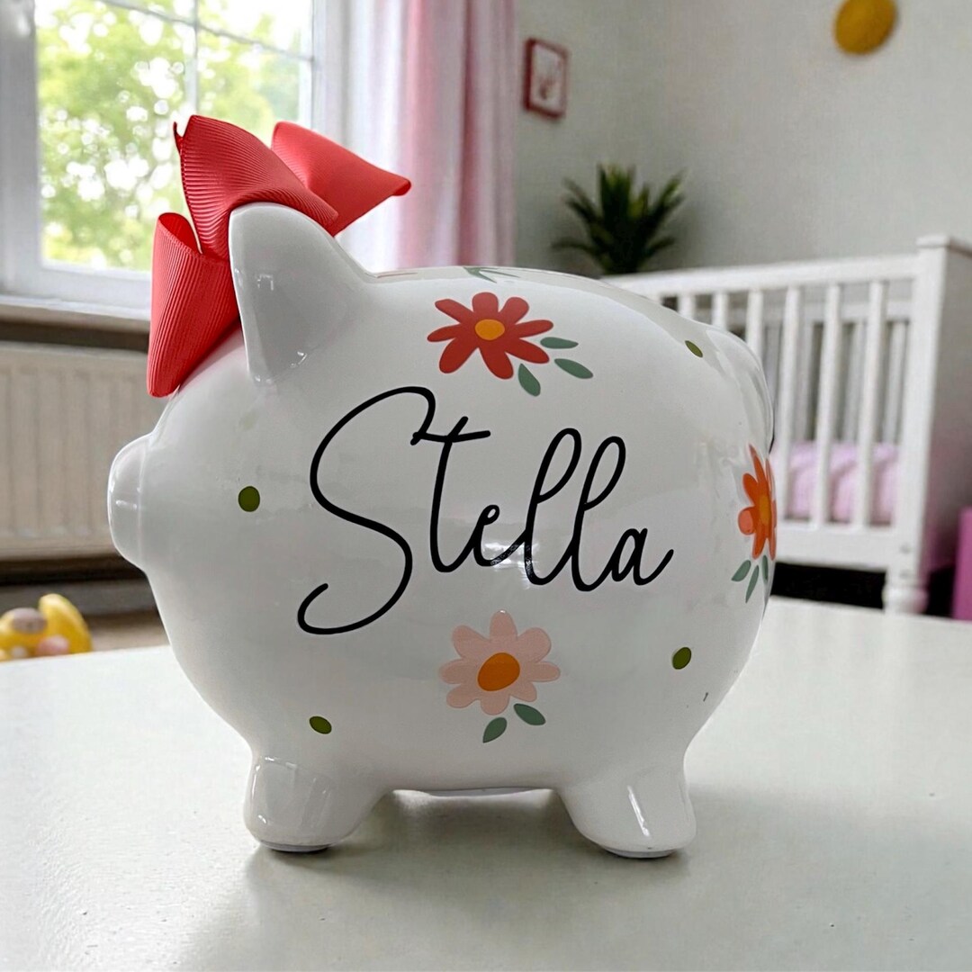 Personalized Daisy Flower Piggy Banks for Girls, Banks for Girls, Girl ...