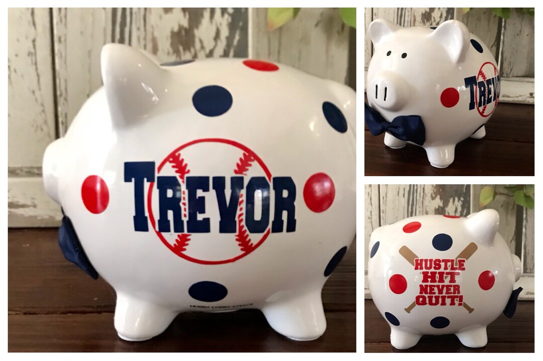 Personalized Large Baseball Piggy Banks for Boys Piggy Bank - Etsy