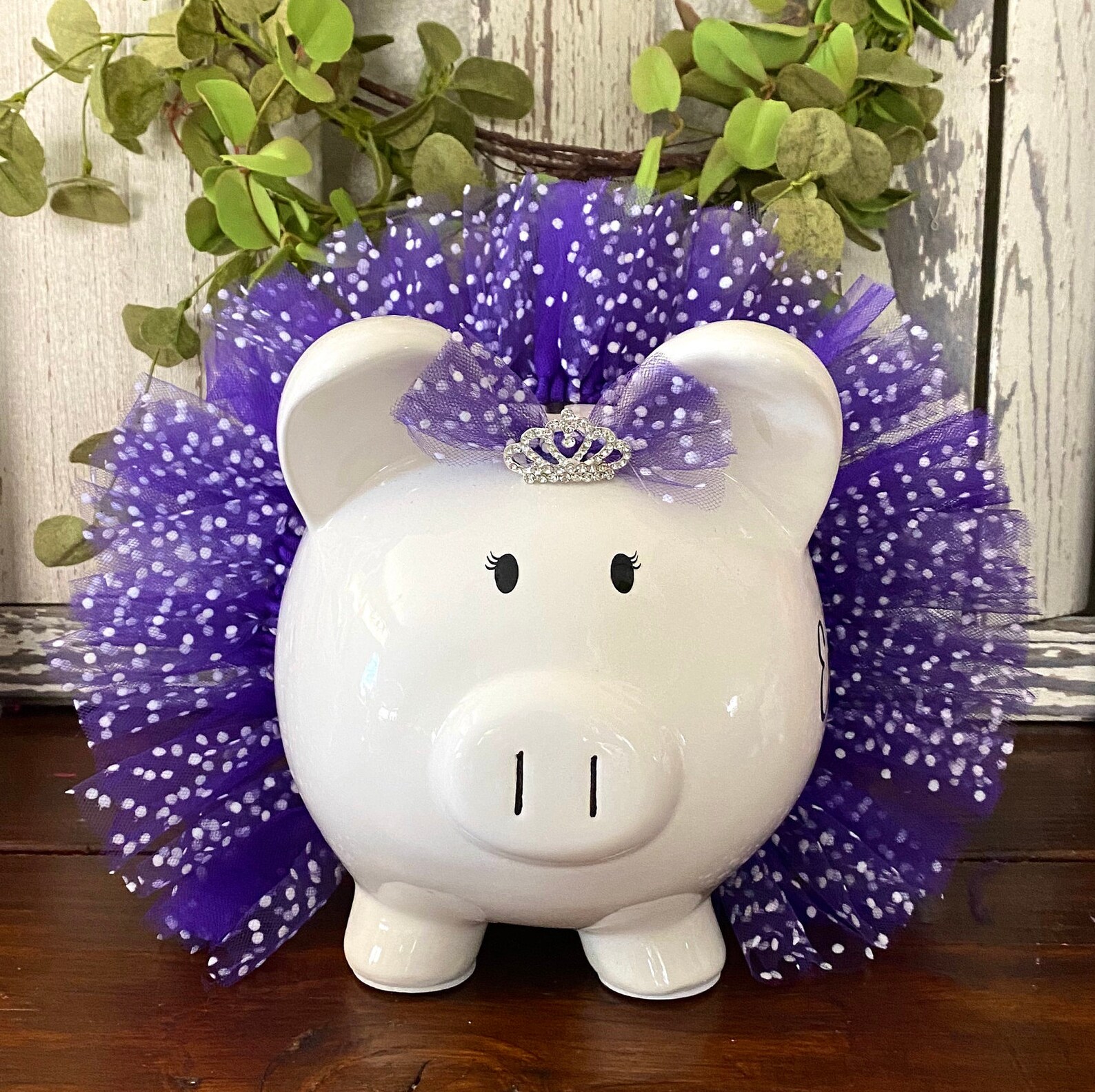 Large Personalized Hot Pink Polka Dot Tulle Tutu Piggy | Etsy