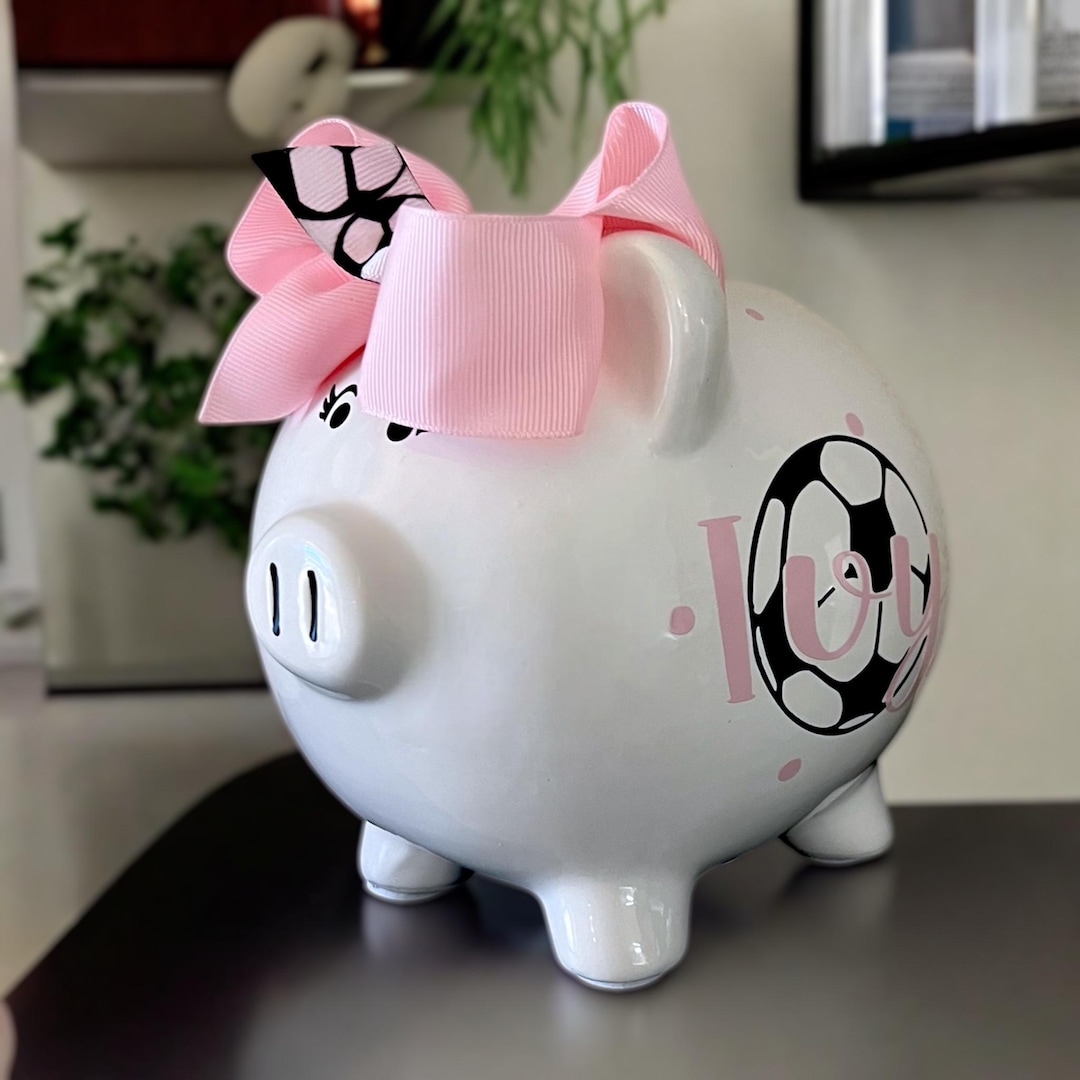 Personalized Soccer Piggy Banks for Girls, Piggy Bank, Sports Piggy ...