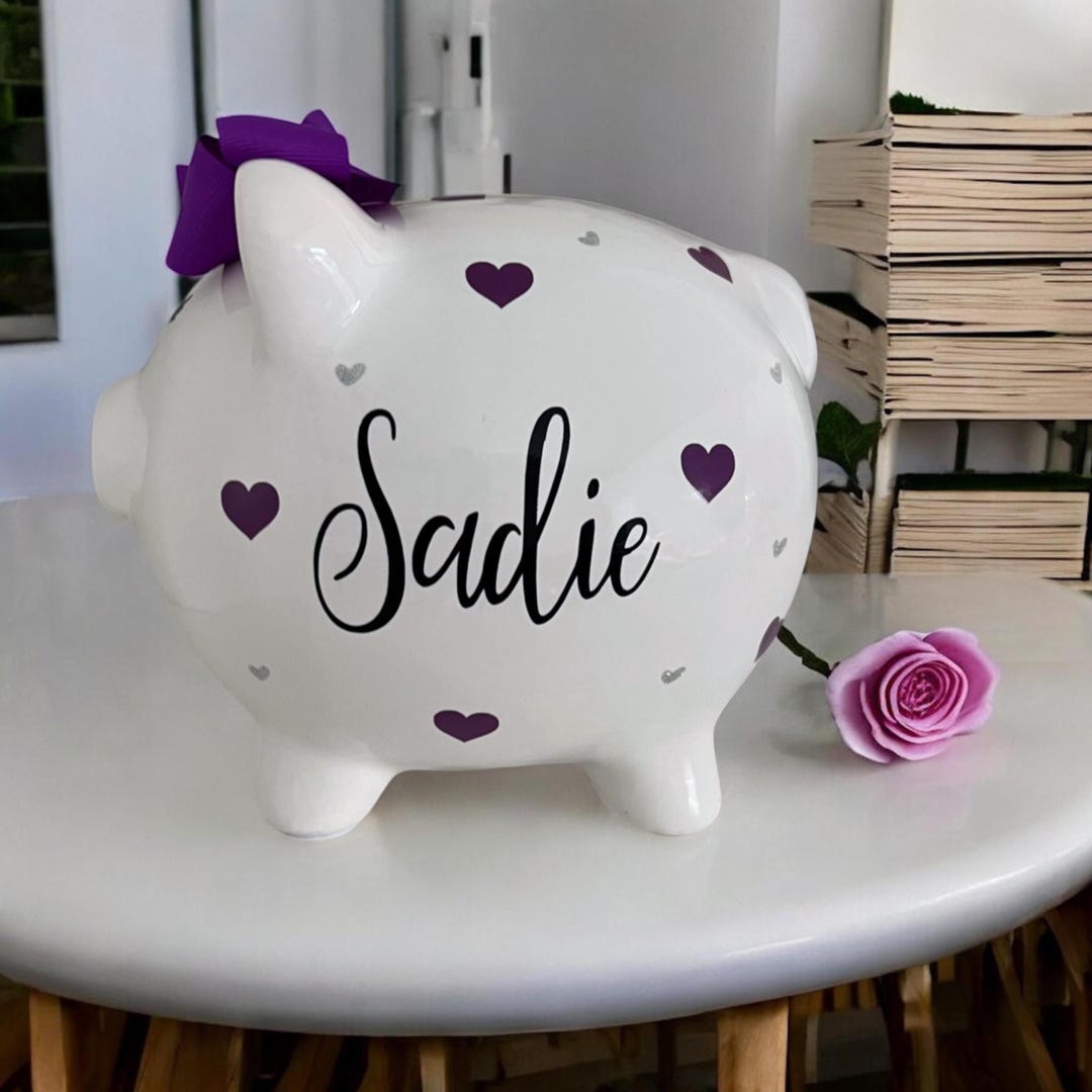 Personalized Large Heart Piggy Banks for Girls, Piggy Bank, Piggy Banks ...