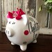 Personalized Hot Pink and Glitter Silver Polka Dot Piggy Bank, Girl ...