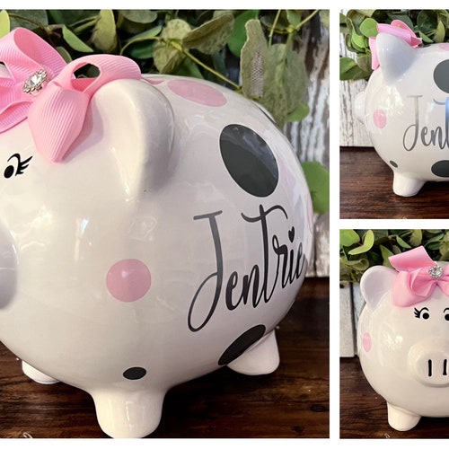 Personalized Heart Light Pink Banks for Girls Girl Bank - Etsy