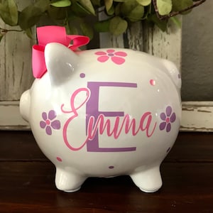 Personalized Flower Piggy Banks for Girls Banks for Girls | Etsy