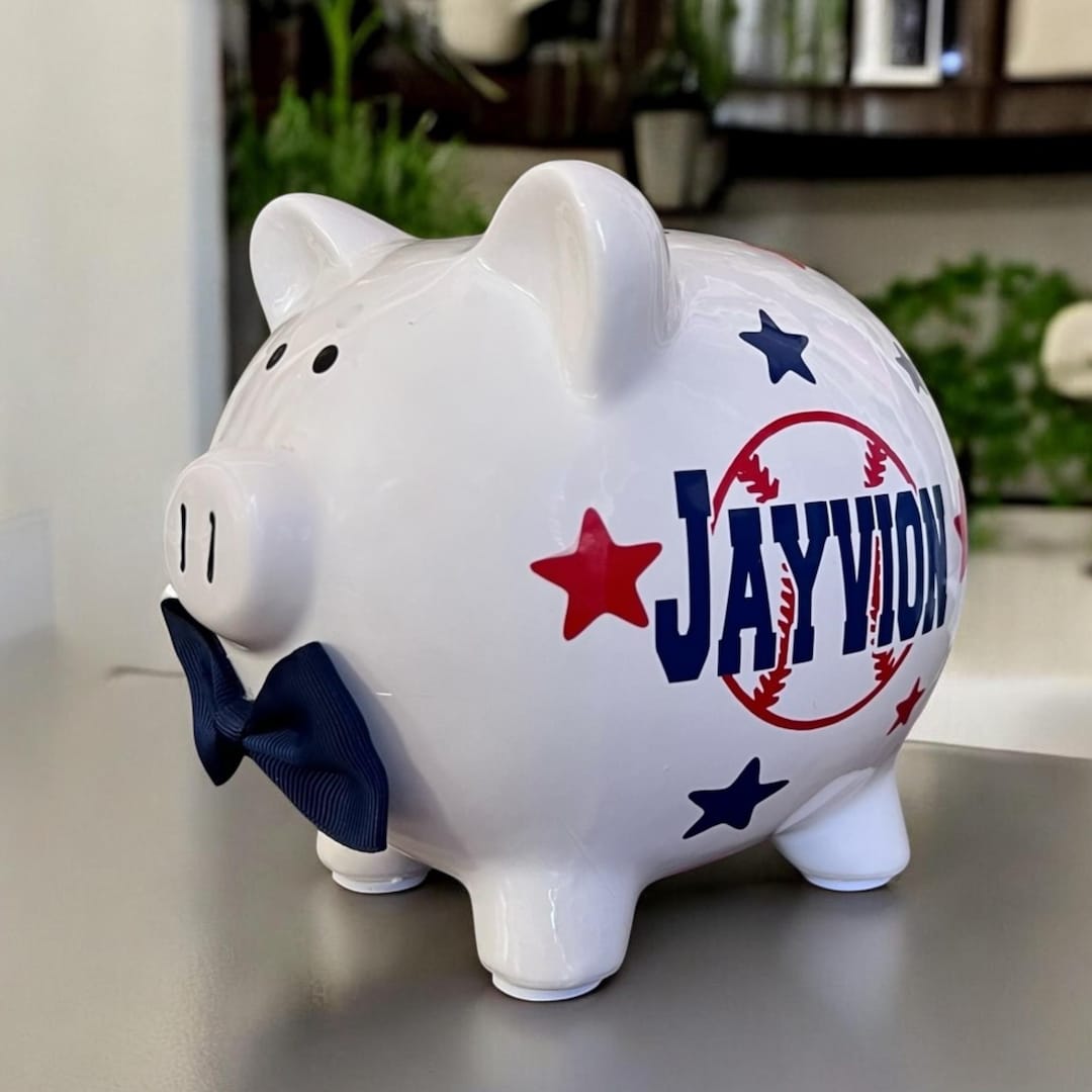 Personalized Large Baseball Piggy Banks for Boys, Piggy Bank, Sports ...