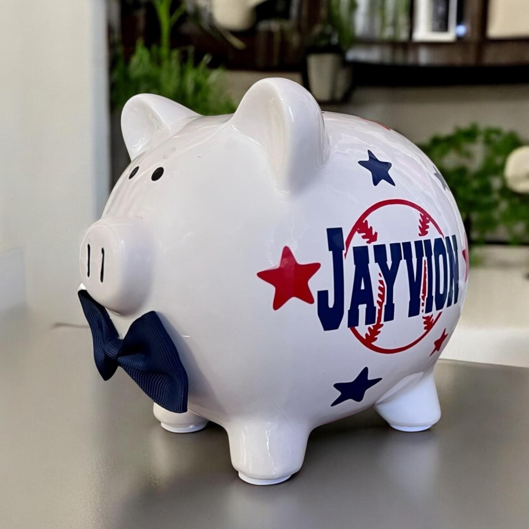 Personalized Large Baseball Piggy Banks for Boys, Piggy Bank, Sports ...