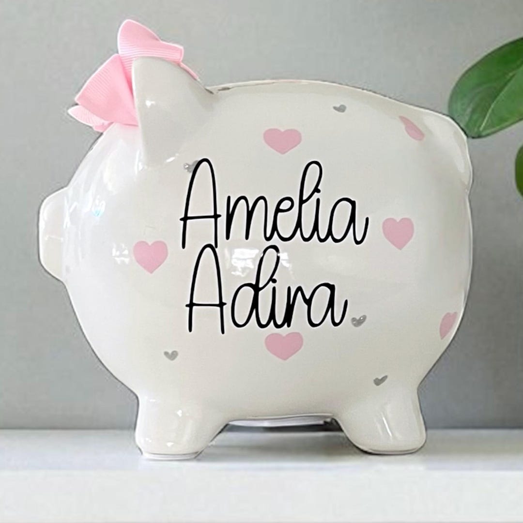 Personalized Heart Piggy Banks for Girls, Piggy Bank, Piggy Banks for ...