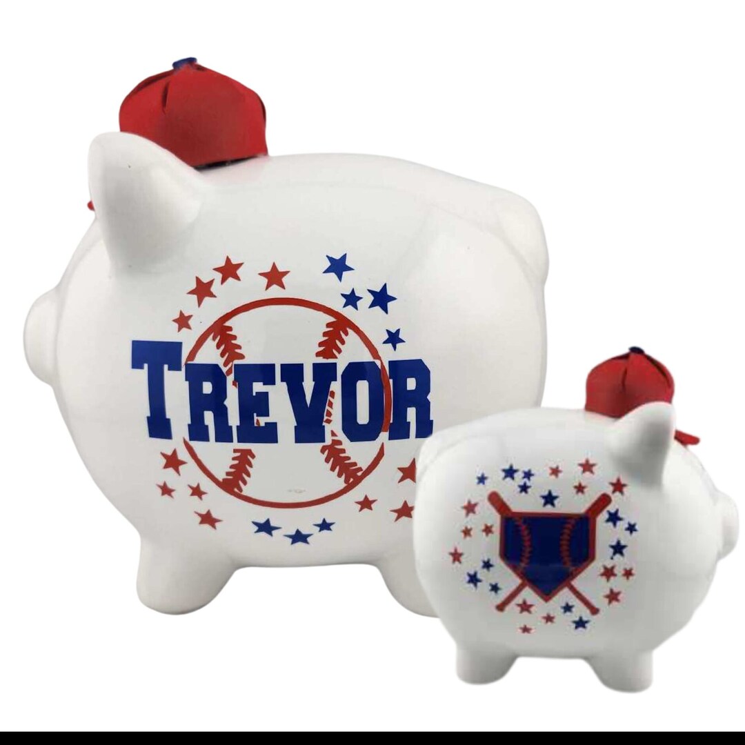 Personalized Large Baseball Piggy Banks for Boys, Piggy Bank, Sports ...