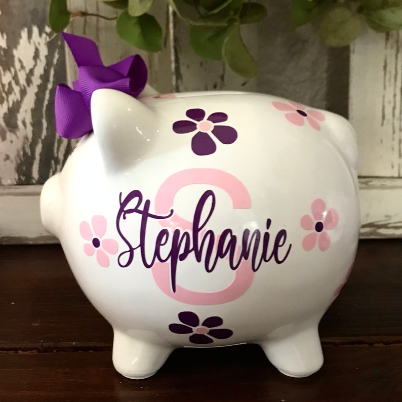 Personalized Flower Piggy Banks for Girls Banks for Girls | Etsy