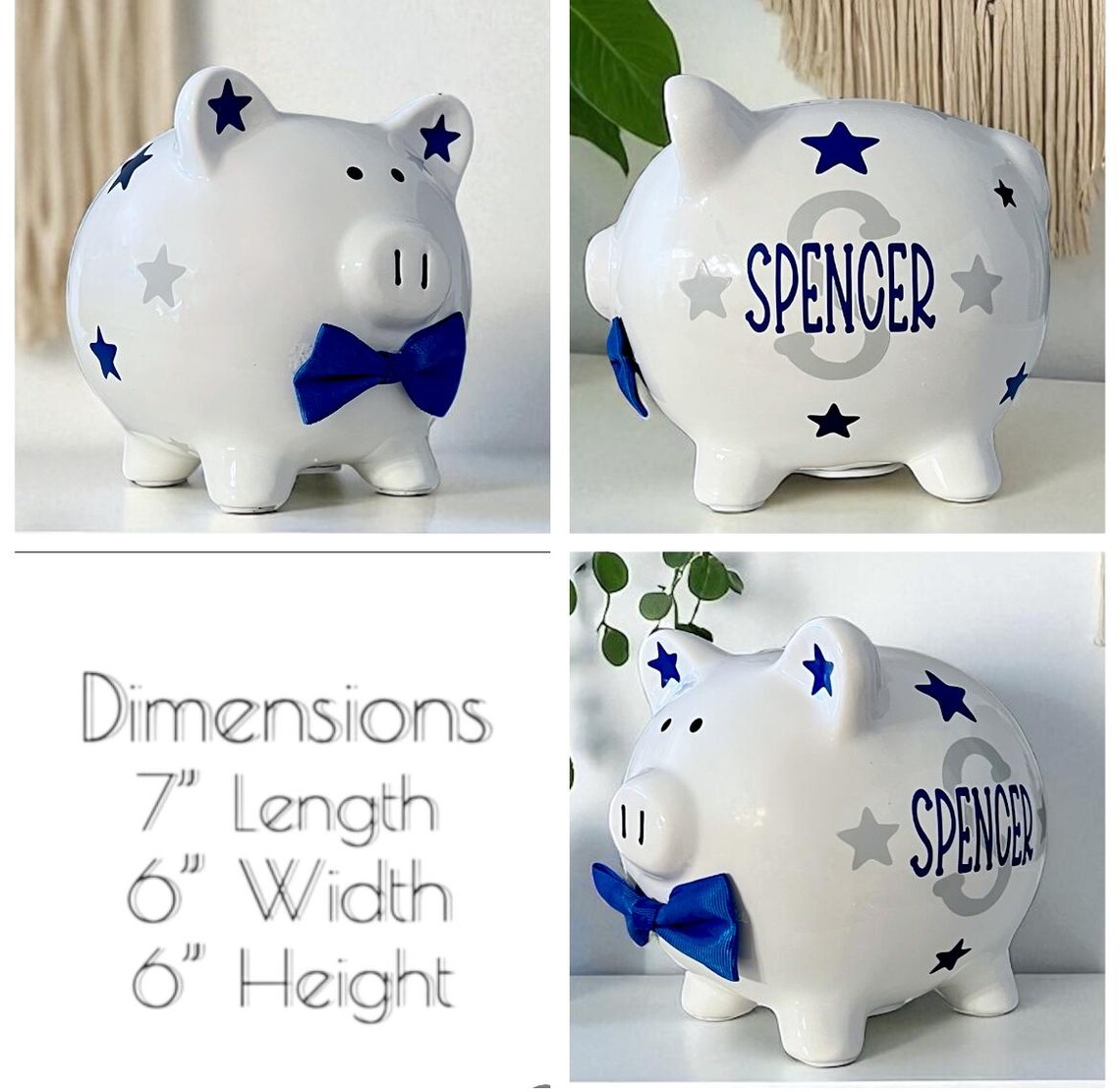 Personalized Piggy Bank for Boys - Star Piggy Bank - Piggy Bank - Banks ...