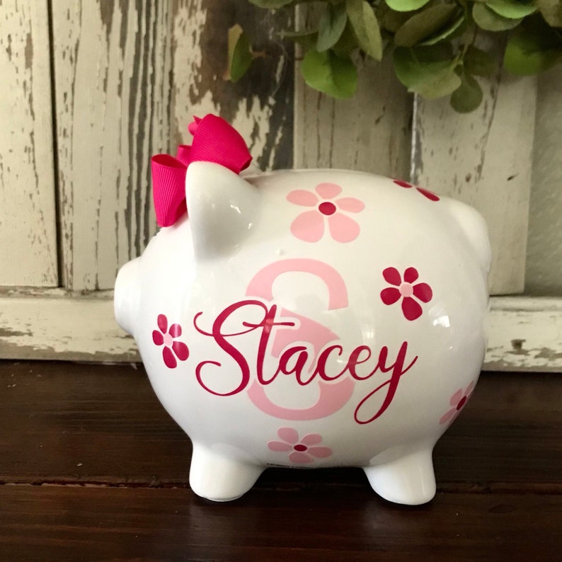 Personalized Flower Piggy Banks for Girls Banks for Girls | Etsy