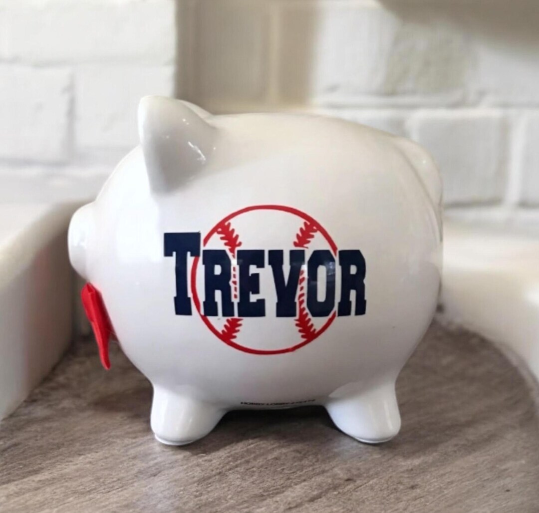 Personalized Large Baseball Piggy Banks for Boys, Piggy Bank, Sports ...