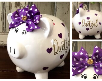 Purple Piggy Bank | Etsy