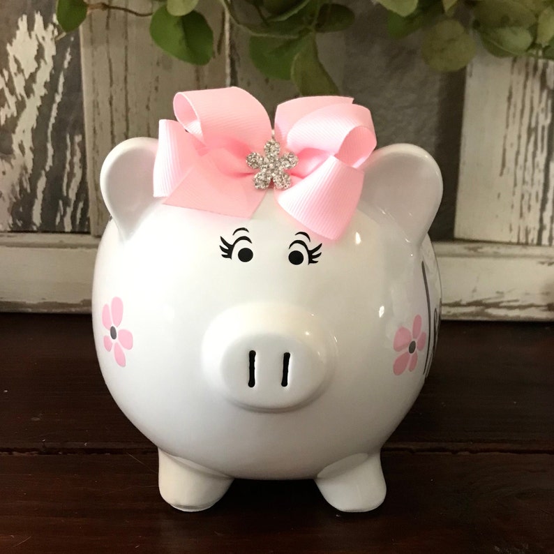 Personalized Flower Piggy Banks for Girls Banks for Girls | Etsy