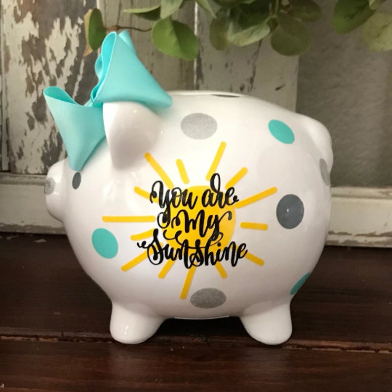 Large Custom Piggy Bank for Girls You Are My Sunshine Piggy - Etsy