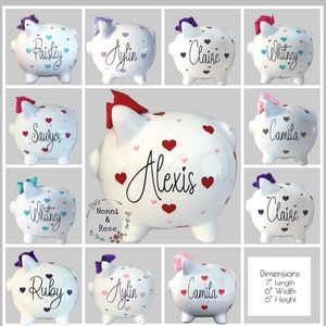 Personalized Heart Piggy Bank for Girls, Piggy Bank, Valentine’s Day ...
