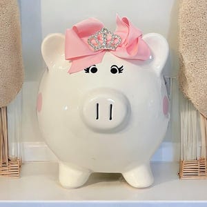 Personalized Light Pink Piggy Bank,polka Dot Piggy Bank, Banks for ...